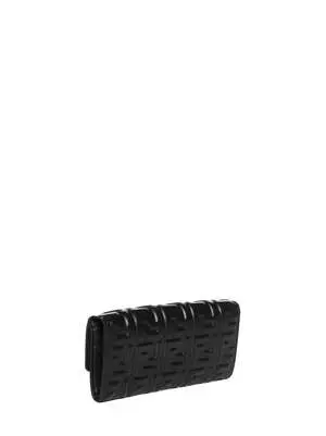 Fendi Ff Wallet In Black Nappa Leather