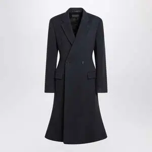 Balenciaga Midi Godet Wool Coat