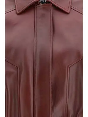 Versace Leather Jacket With Medusa Buttons
