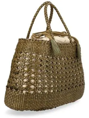 Dragon Diffusion Woven Leather Tote - Green