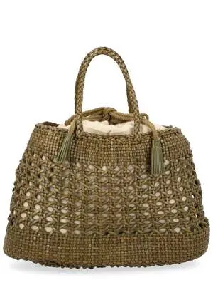Dragon Diffusion Woven Leather Tote - Green
