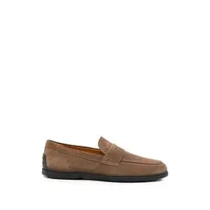 TOD'S TOD'S Brown Suede Penny Strap Loafers Brown