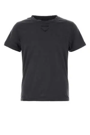 Prada Prada Men Graphite Cotton T-Shirt Gray