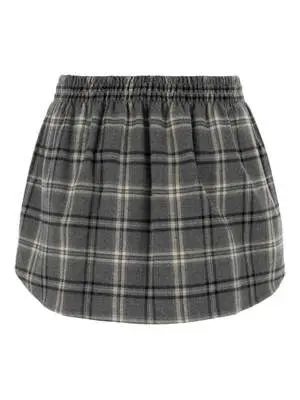 Miu Miu Checked Flannel Mini Skirt