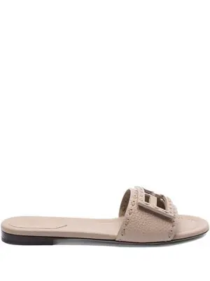 Fendi Fendi Baguette Leather Slides Multicolor