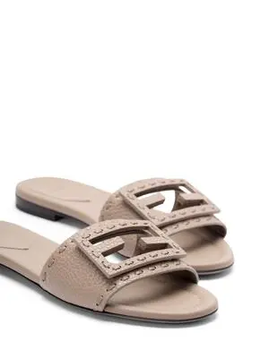 Fendi Baguette Leather Slides - Multicolor