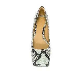 Bottega Veneta Ballerina Flats In Calf Leather With Python Effect - Green