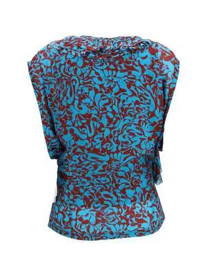 Dries Van Noten Printed Cotton V-neck Wrap Blouse - Multicolor