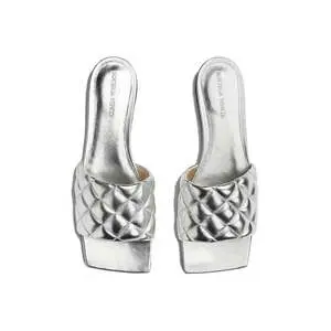 Bottega Veneta Padded Sandals - Silver