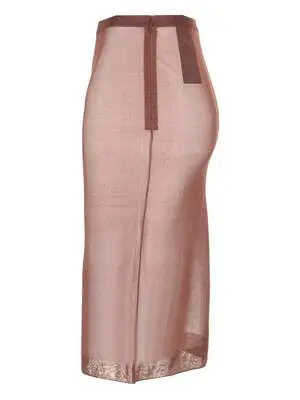 Saint Laurent Pencil Skirt In Transparent Silk Knit - Multicolor