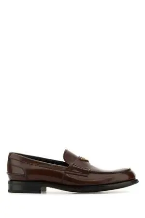 Prada Chocolate Leather Loafers - Brown