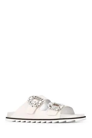 ROGER VIVIER Slidy Viv Strass Buckle Sandals
