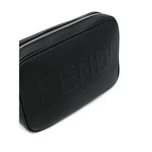 Fendi Embossed Logo Calf Leather Satchel