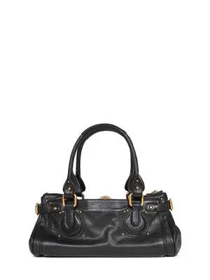 Chloé Black Paddington Shoulder Bag With Studs - Multicolor