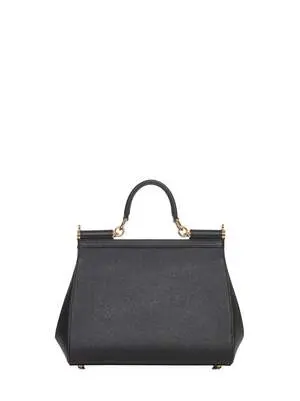 Dolce & Gabbana Black Dauphine Leather Sicily Handbag - Multicolor