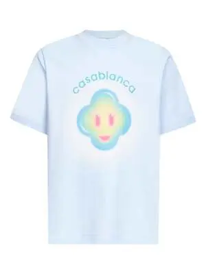 Casablanca Light Blue Airbrush Smiley T-shirt - Multicolor