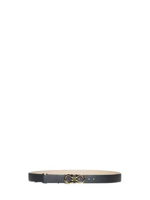 FERRAGAMO Reversible Grained Leather Gancini Belt
