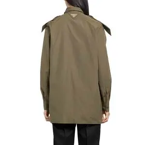 Prada Cotton Shirt With Back Logo Detail