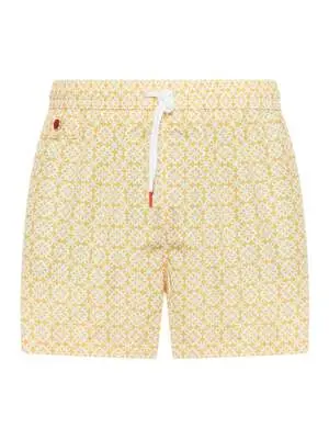 Kiton Technical Fabric Swimsuit With Floral Pattern - Multicolor
