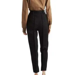 Prada Virgin Wool High Waist Pants - Black