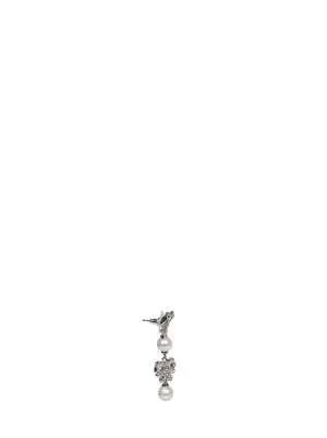 SELF-PORTRAIT Double Bow Pearl Drop Earrings - Multicolor