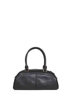 Chloé Black Leather Bowling Bag With Charms - Multicolor