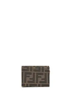Fendi Brown Baguette Micro Trifold Wallet - Multicolor