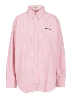 Miu Miu Striped Poplin Button-down Shirt