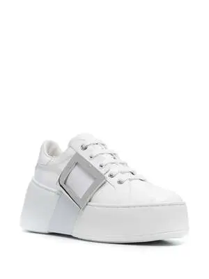 ROGER VIVIER Viv Skate High Leather Sneakers With Buckle Detail - Multicolor