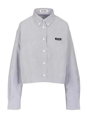 Miu Miu Checked Poplin Shirt - Blue