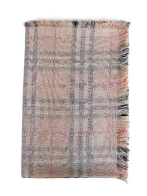 Burberry Archive Beige Check Silk And Wool Scarf - Multicolor