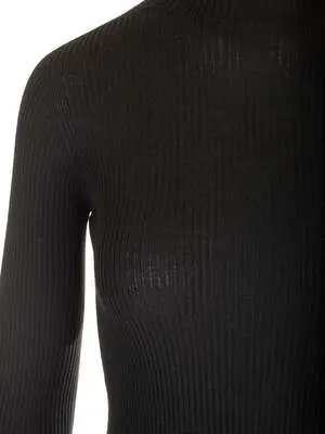 Sportmax Flavia Ribbed Knit Wool Turtleneck - Black
