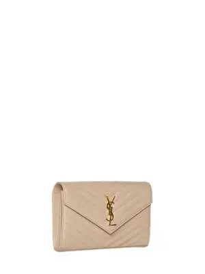 Saint Laurent Quilted Leather Clutch With Monogram