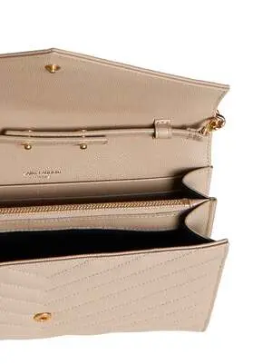 Saint Laurent Quilted Leather Clutch With Monogram
