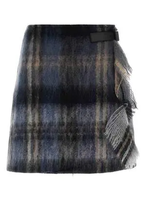 Loewe LOEWE Embroidered Mohair Blend Mini Skirt Multicolor