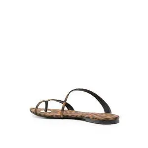 Saint Laurent Leopard Print Flat Sandals