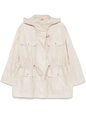 FAY Linen And Cotton Blend Parka Coat - Multicolor