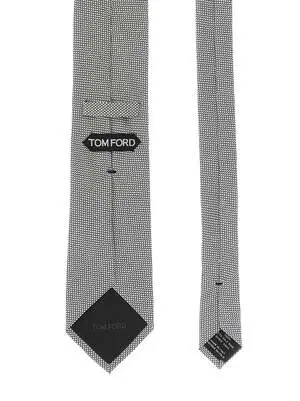 TOM FORD Jacquard Neck Tie - Silver