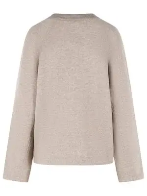 Max Mara Cashmere And Virgin Wool Crew Neck Sweatshirt - Cream