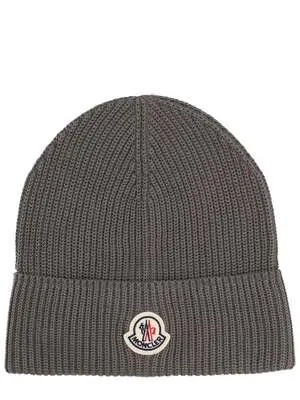 Moncler Cap With Logo - Gray