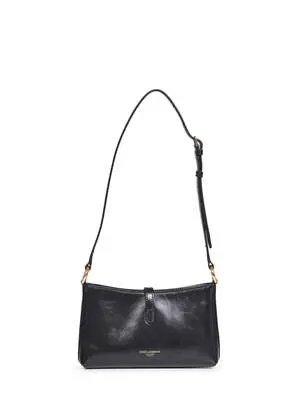 Dolce & Gabbana Black Calf Leather Lock Shoulder Bag - Multicolor