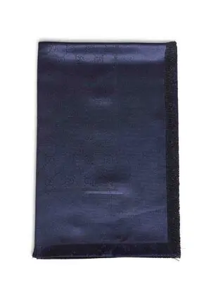 Gucci Dark Blue Gg Lamé Wool And Silk Shawl - Multicolor