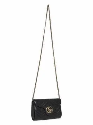 Gucci Black Gg Marmont Wallet On Chain