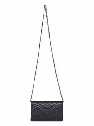 Gucci Black Gg Marmont Wallet On Chain