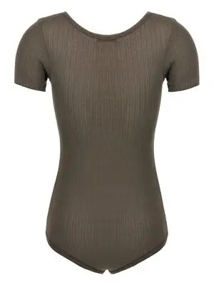 LEMAIRE V-neck Ribbed Bodysuit With Button Fastening
