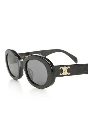Celine Triomphe Oval Sunglasses - Black