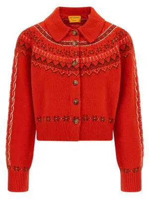Guest In Residence Cloud Chalet' Fair Isle Collar Cardigan - Multicolor