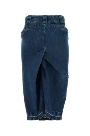 MAISON MARGIELA Cotton Denim Skirt - Blue