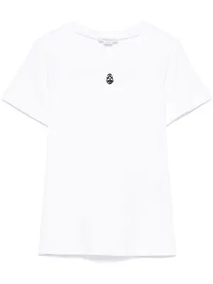 Alexander McQueen Skull Embroidered Cotton T-shirt - Multicolor