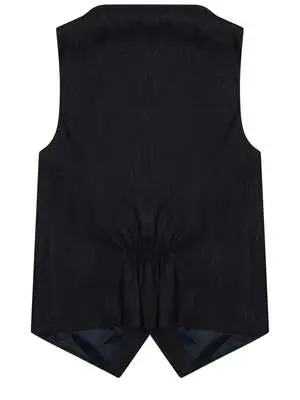 Tagliatore Gilet In Linen With Buttons - Blue